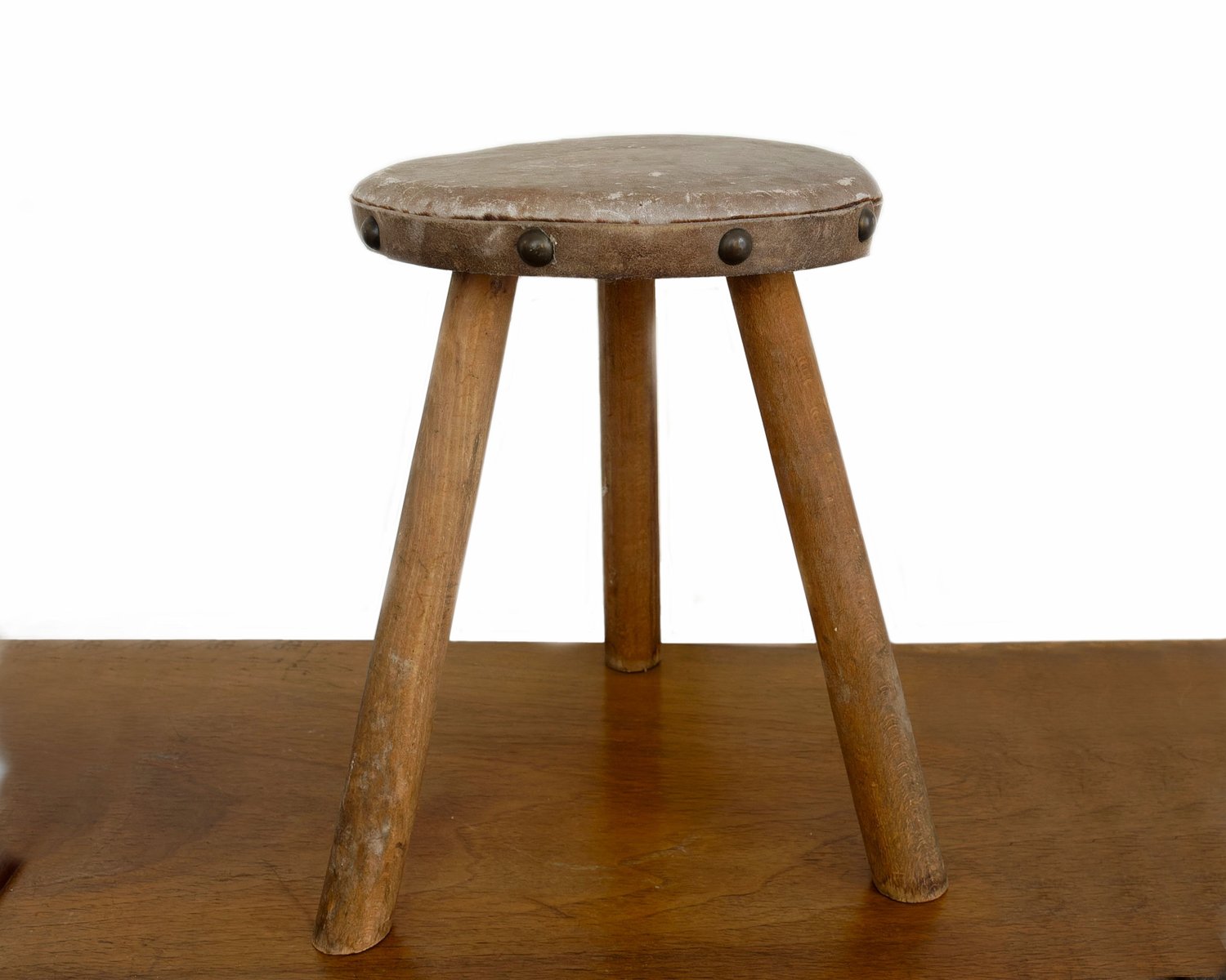 Antique French Rustic Milking Stool, 1920 for sale at Pamono