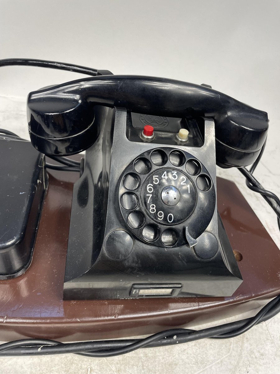 Vintage Bakelite Rotary Telephone with Wooden Base, 1930s for sale at ...