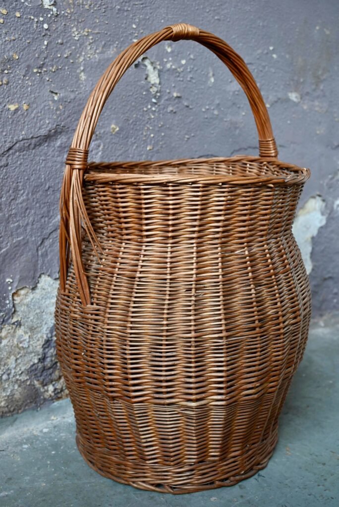 Large Bohemian Basket, 1970s for sale at Pamono
