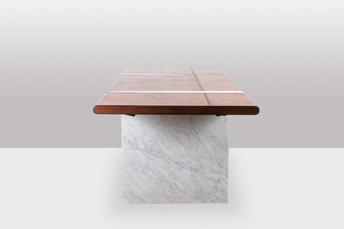 Carrara Marble and Leather Desk from Hermès, 1970s for sale at Pamono