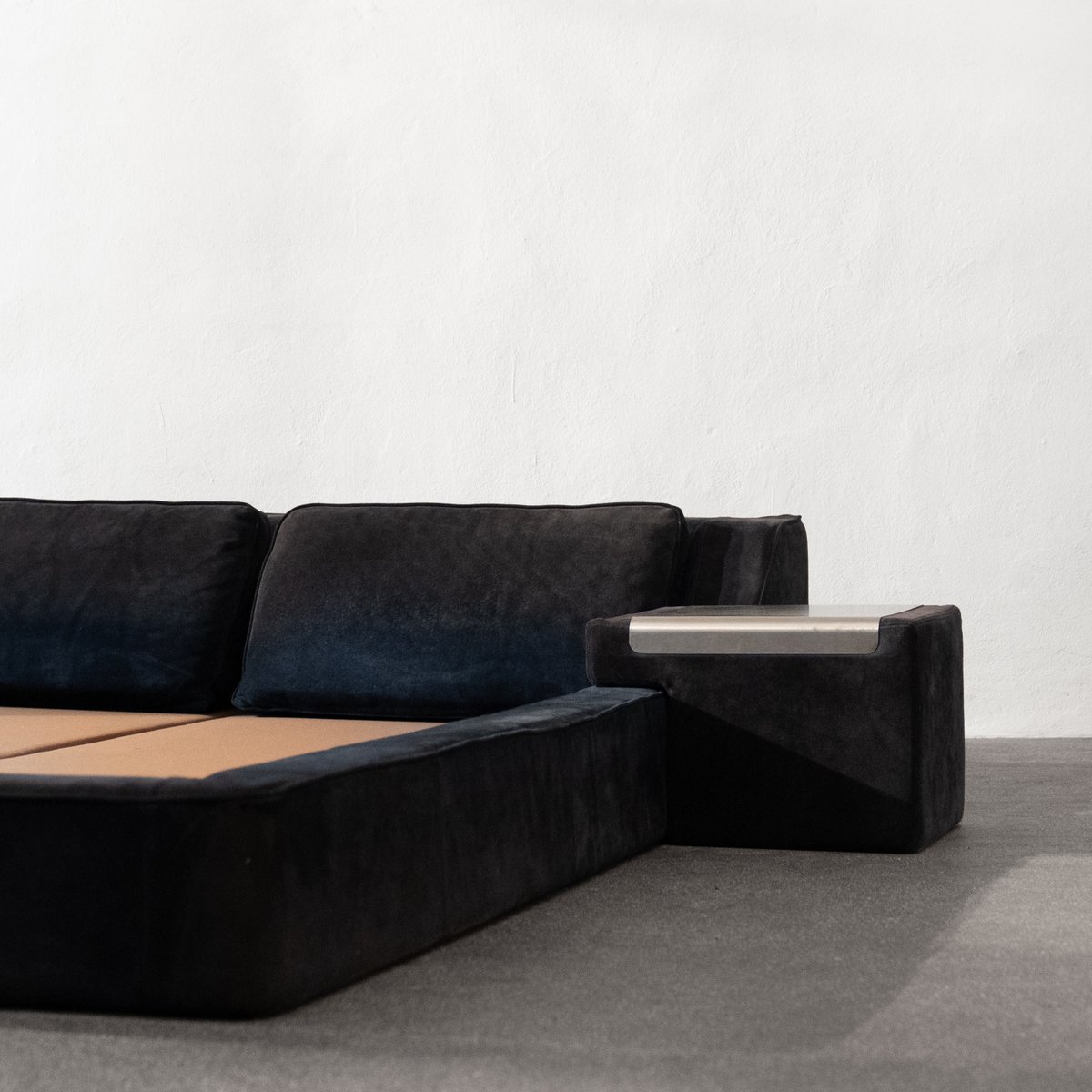 Roche Bobois Suede Bed Frame, 1970s for sale at Pamono