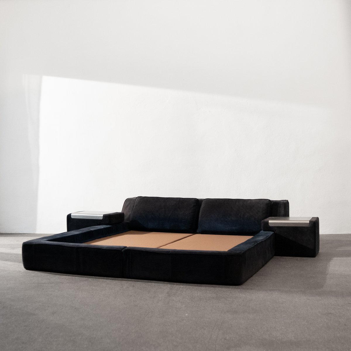 Roche Bobois Suede Bed Frame, 1970s for sale at Pamono