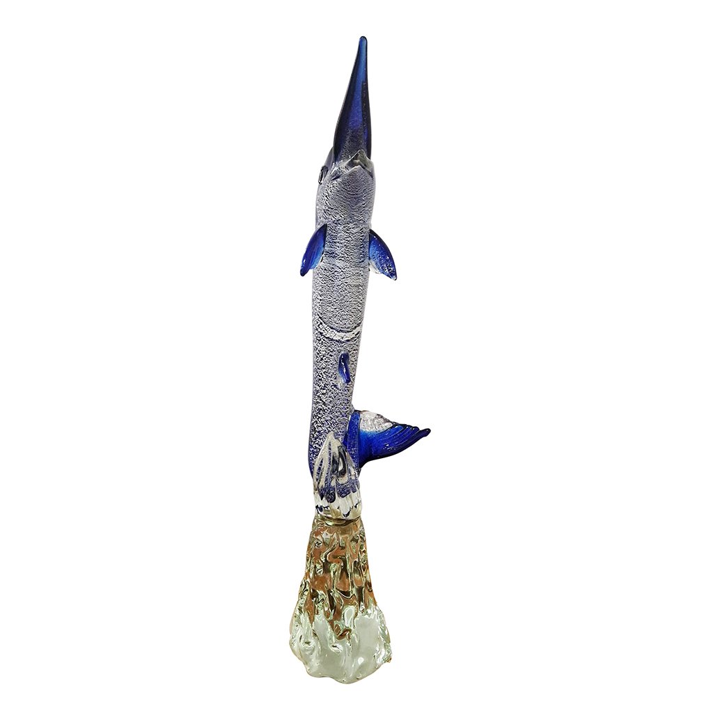 Murano Glass Sculpture of Swordfish on Base by Alessandro Barbaro ...