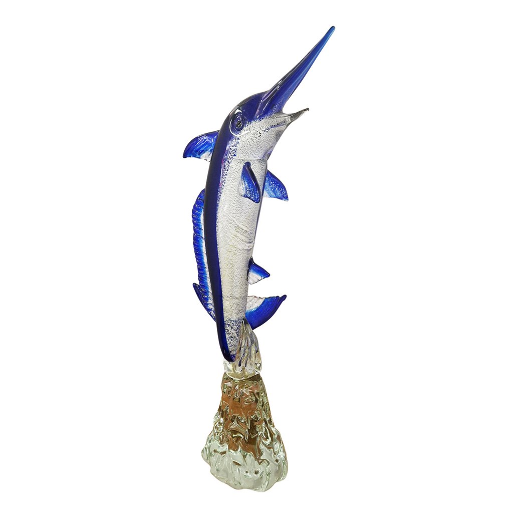Murano Glass Sculpture of Swordfish on Base by Alessandro Barbaro ...
