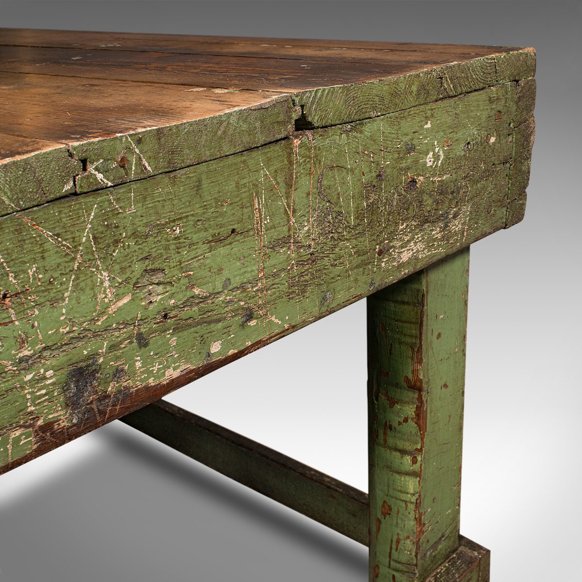 Large Antique English Industrial Worktable in Pine, 1890s for sale at ...