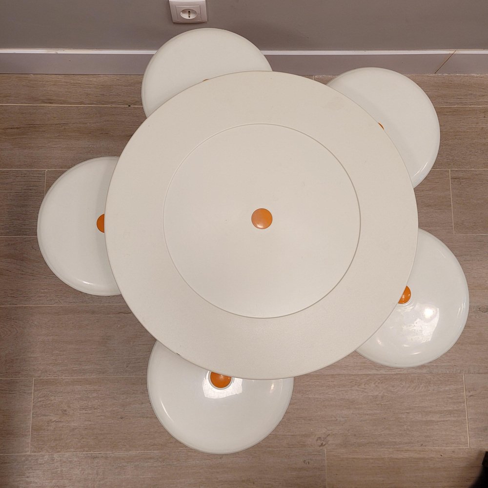 Space Age Tam Tam / Diabolo Table and Stools Game attributed to Henry ...