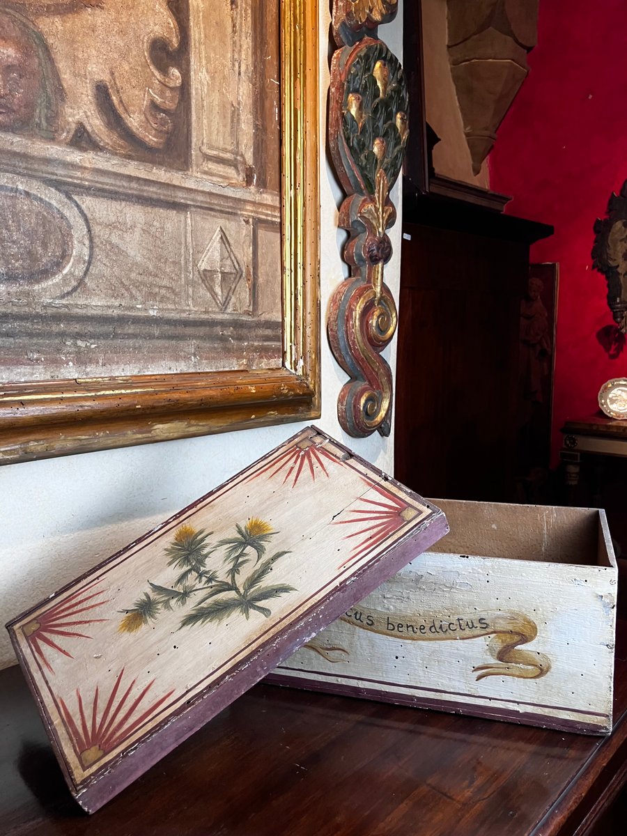 Antique Renaissance Style Italian Wood Lacquered Apothecary Box for ...