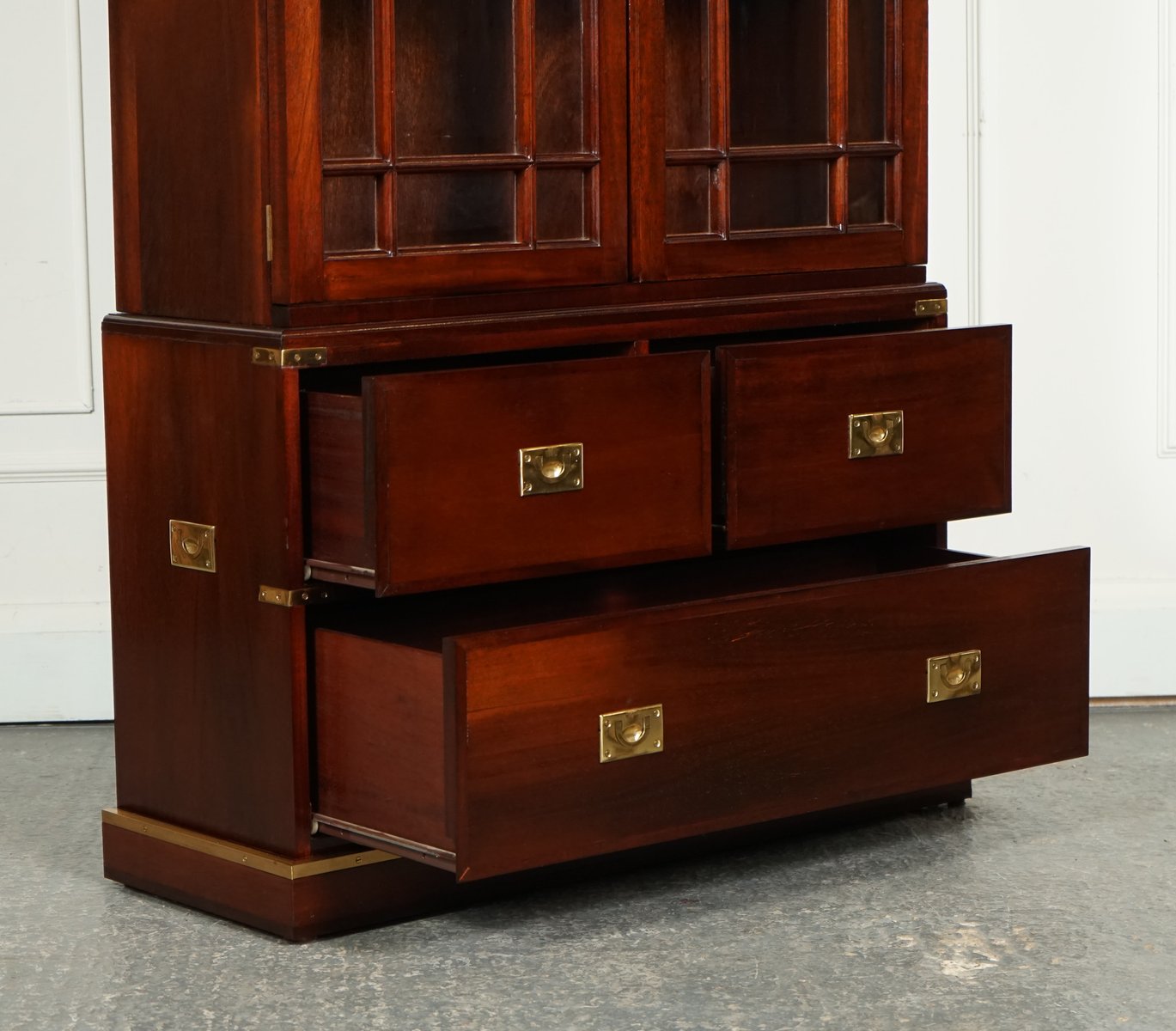 Vintage Military Campaign Display Cabinet with Brass Fittings for sale ...