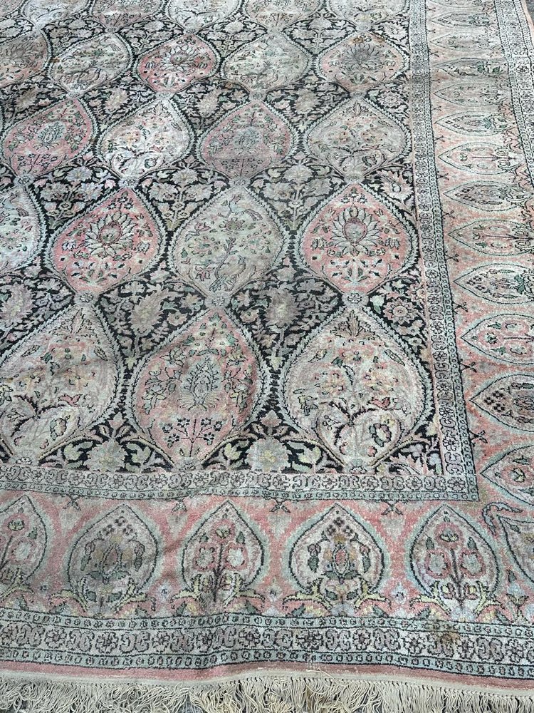 Large Vintage Silk Kashmir Rug, 1980s for sale at Pamono