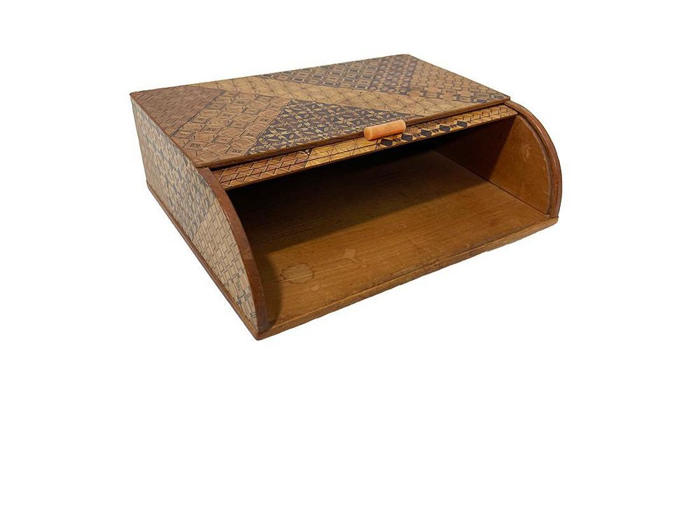 Japanese Kobako Yosegi Zaiku Marquetry Roll-Top Box for sale at Pamono