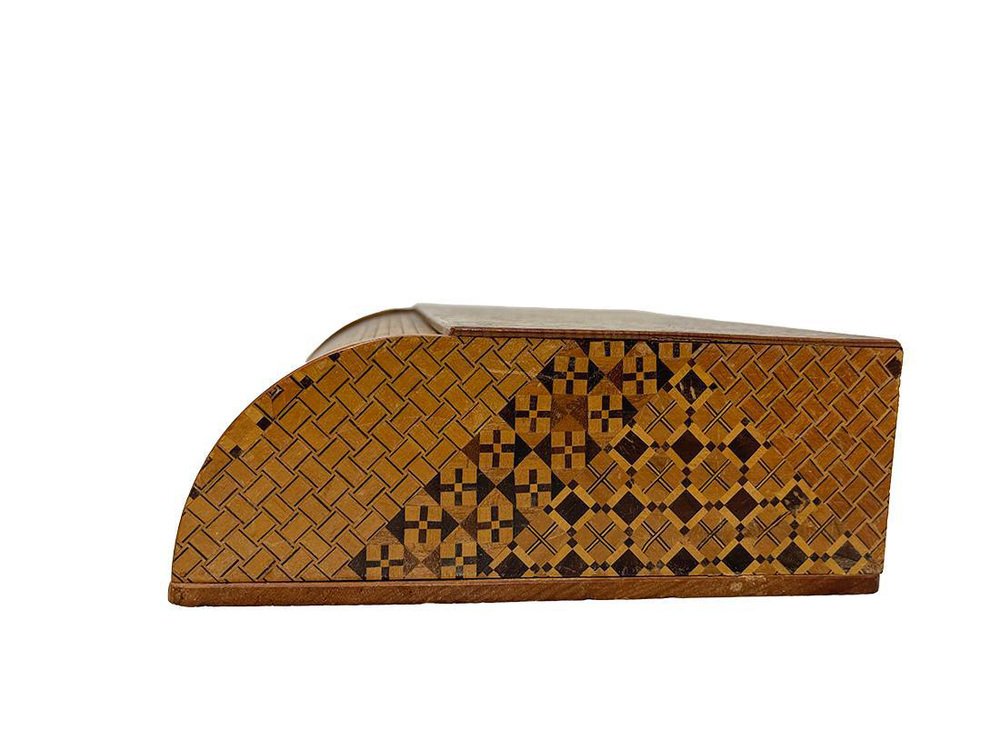 Japanese Kobako Yosegi Zaiku Marquetry Roll-Top Box for sale at Pamono