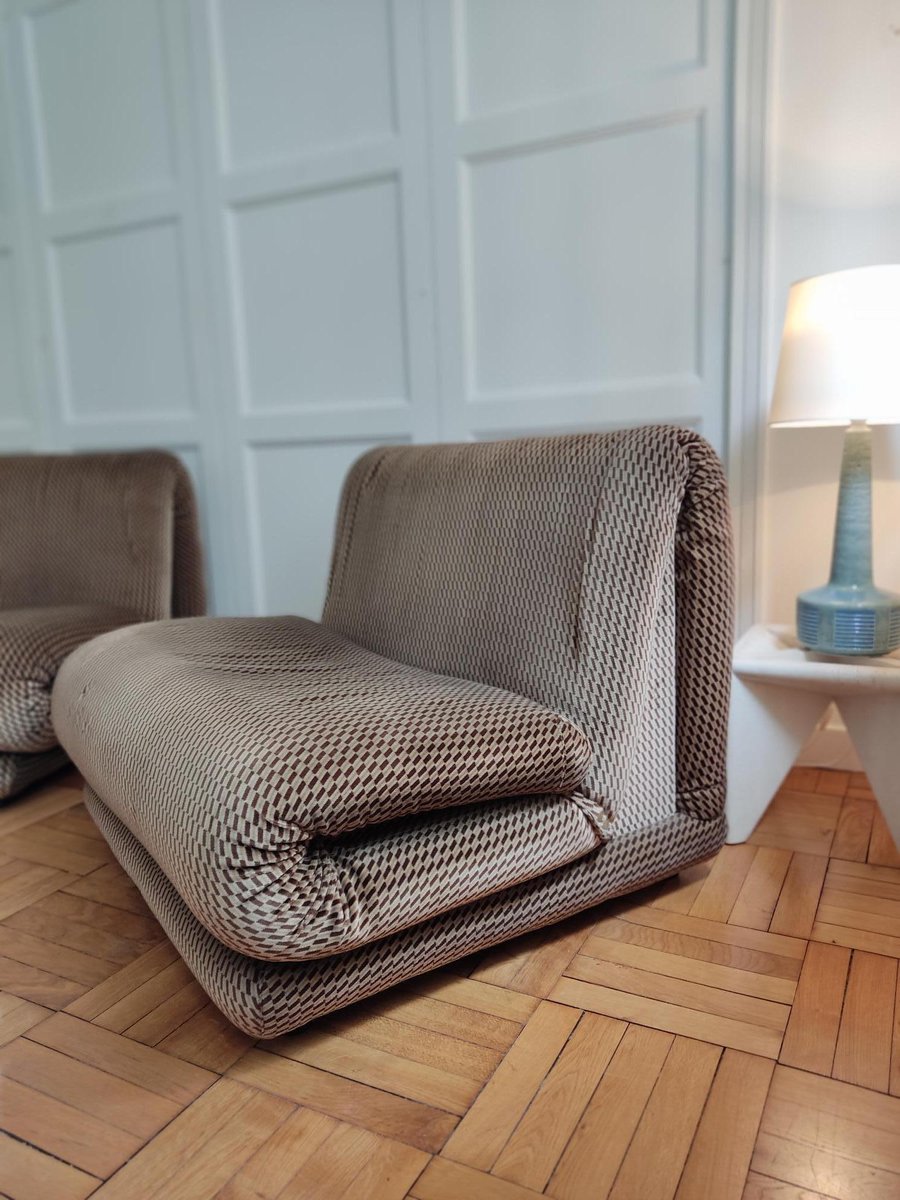 Vintage Italian Salotti Chairs, 1970s, Set of 2 for sale at Pamono