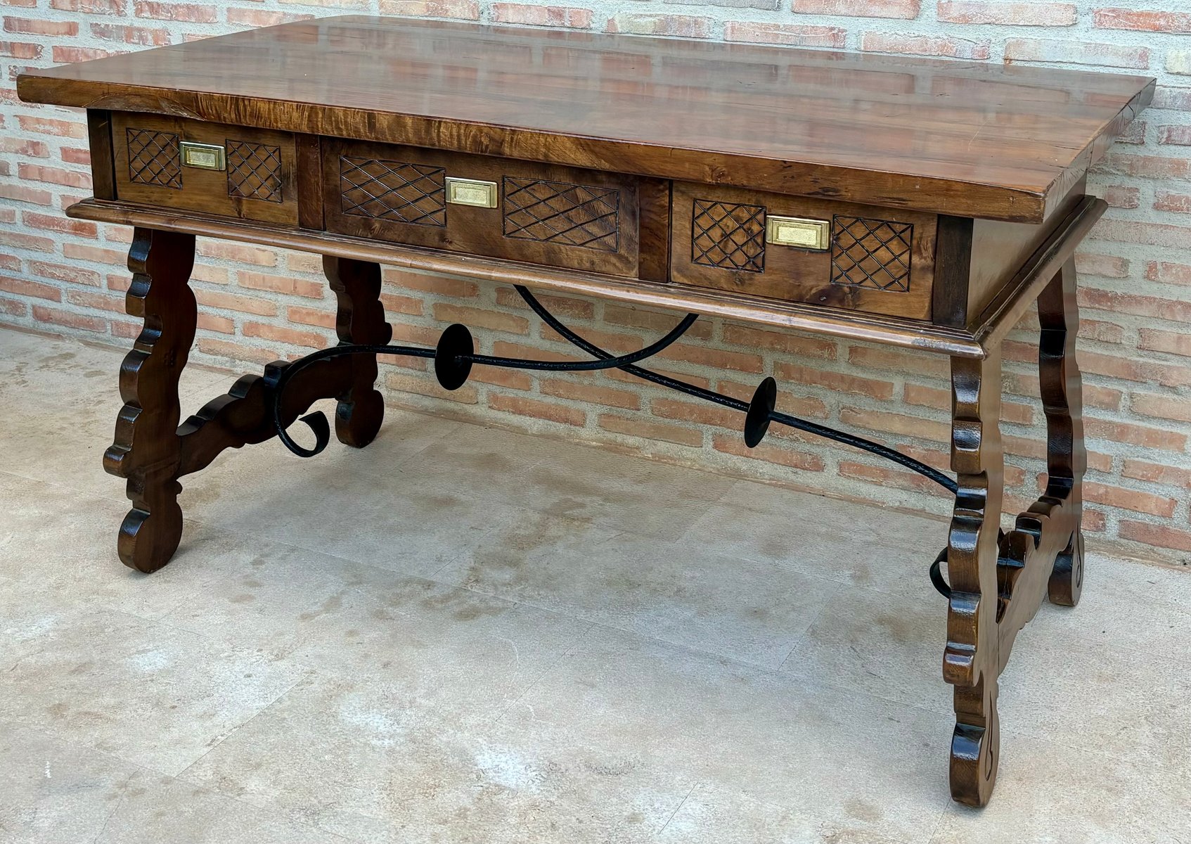 Antique Baroque Spanish Desk Table for sale at Pamono