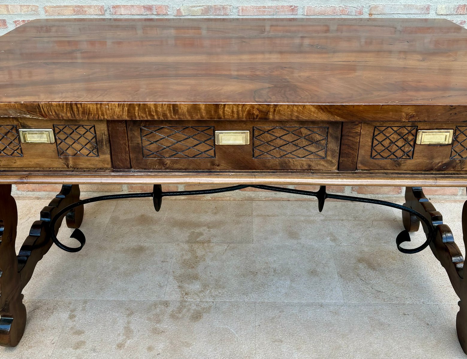 Antique Baroque Spanish Desk Table for sale at Pamono