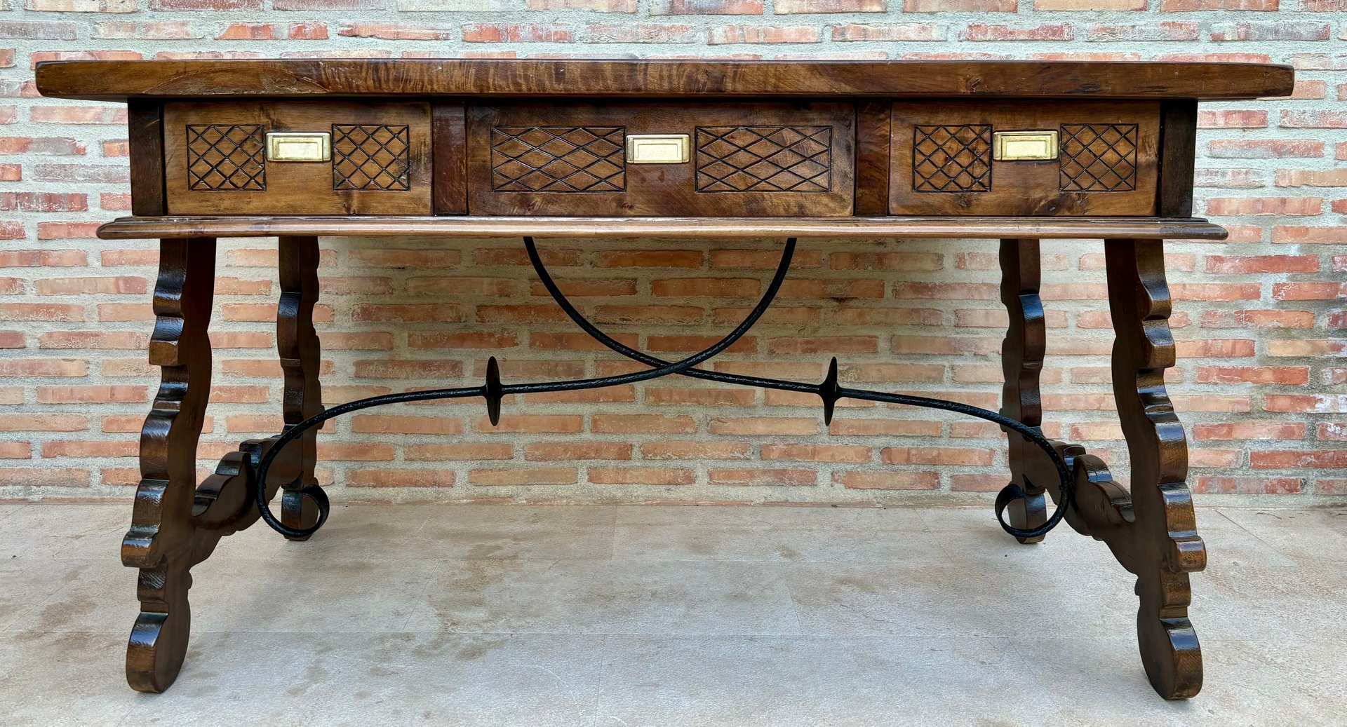 Antique Baroque Spanish Desk Table for sale at Pamono