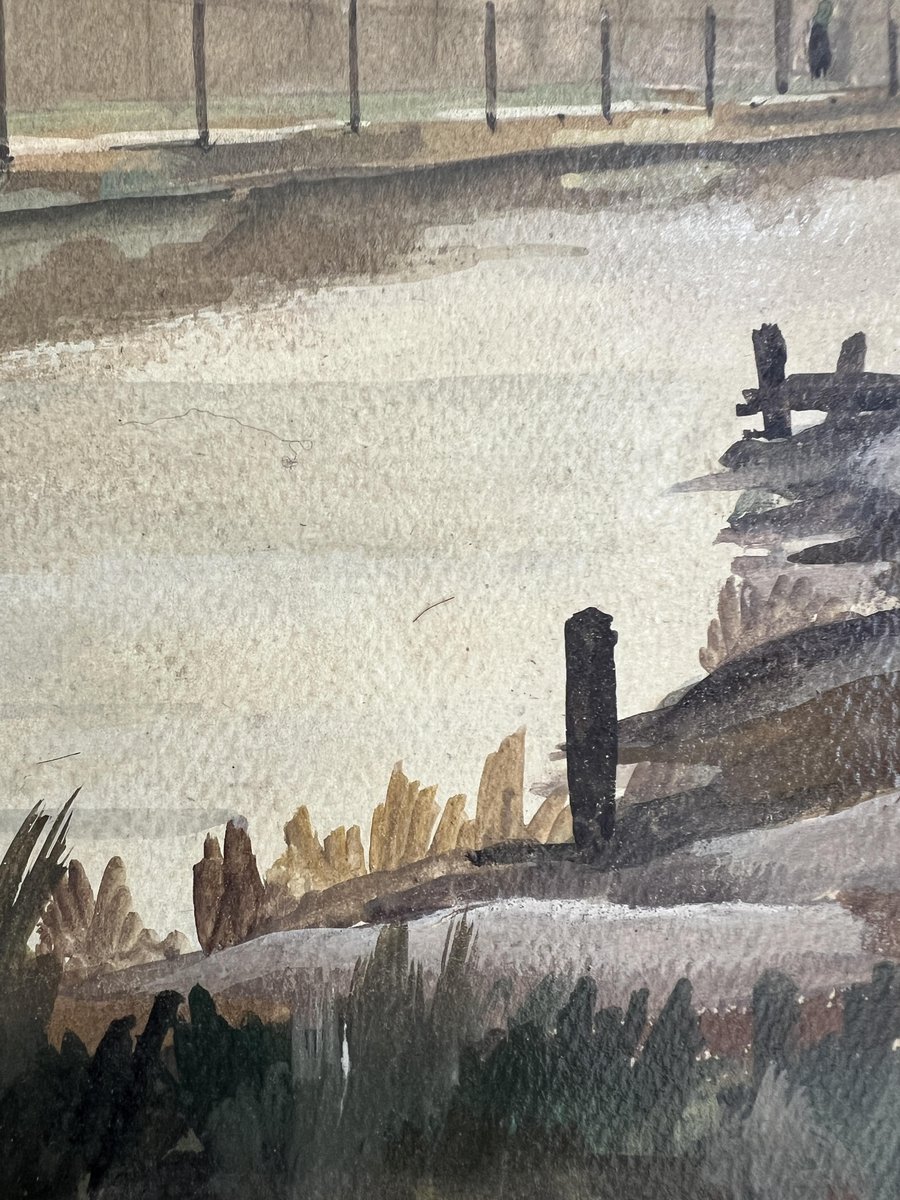 Georges Albert Fustier, Château d'Eau, 1938, Oil on Panel, Framed for ...