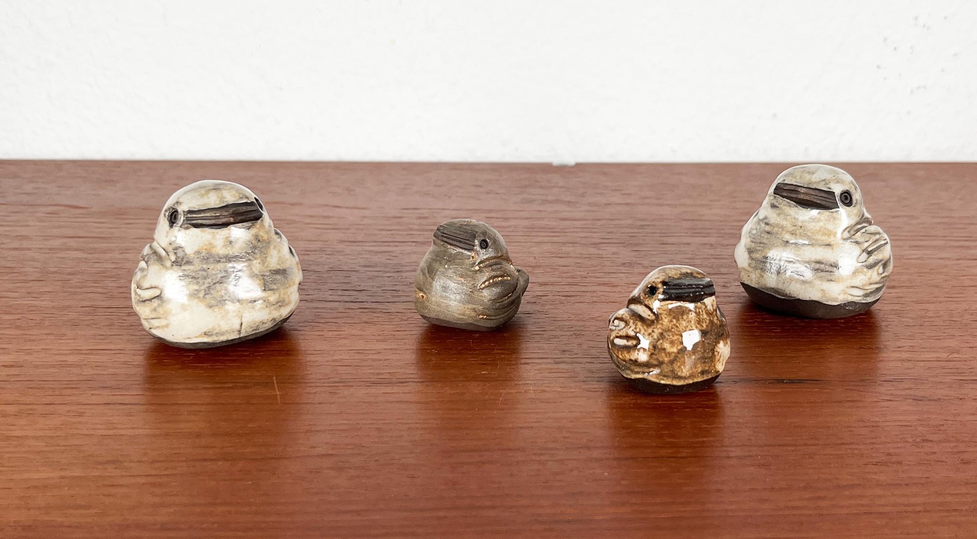 Mid-Century German Studio Pottery Sparrow Figurines by Bärbel Bach for ...