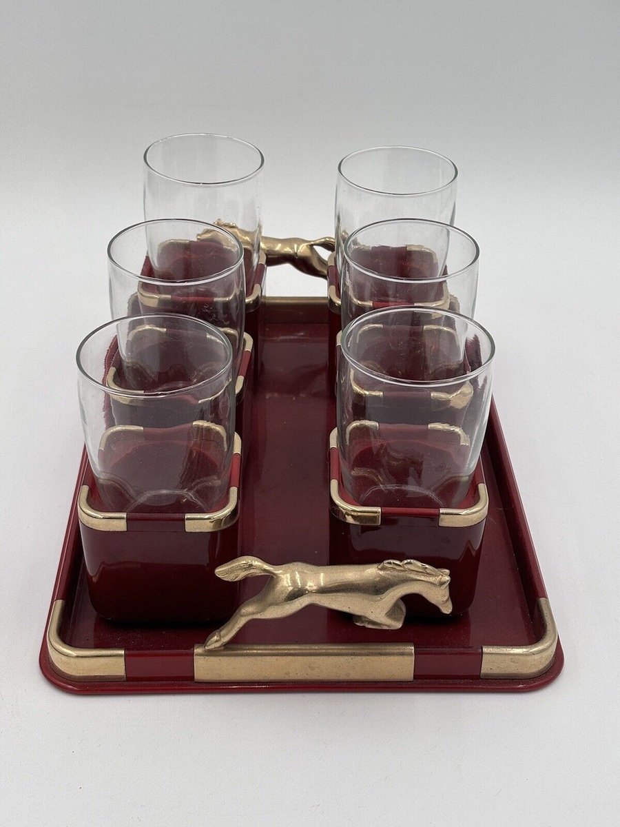Hollywood Regency Glasses and Tray Set from Hans Turnwald, 1970s , Set ...