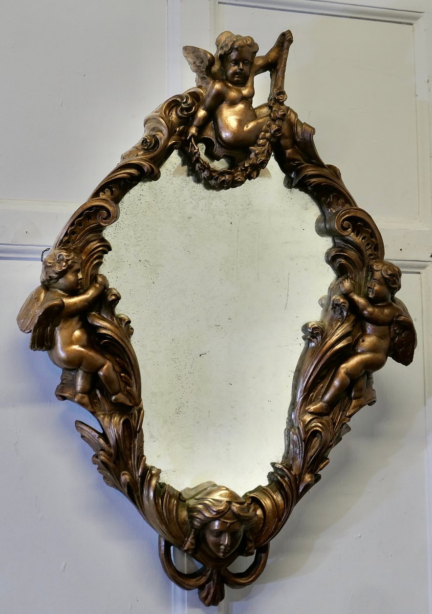 18th Century Baroque Italian Gilded Mirror for sale at Pamono