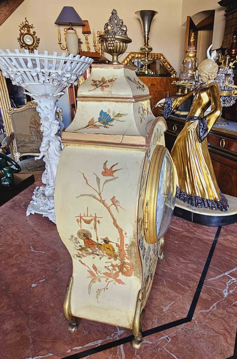 Louis XV Violin-Shaped Cartel in Lacquered Wood and Patinated Bronze ...