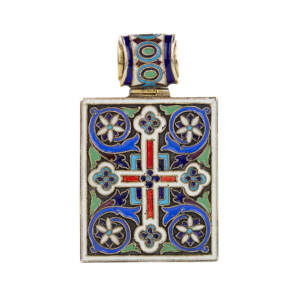 Late 19th Century Silver Icon of the Archangel Raphael in Painted and ...