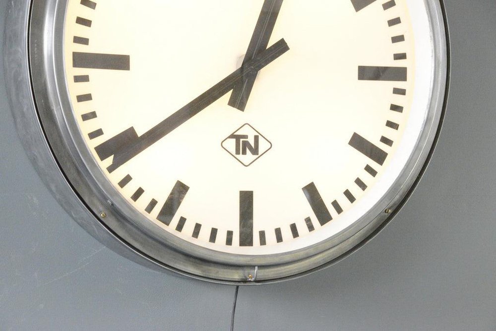 Large Light Up Station Clock by TN Circa, 1960s for sale at Pamono