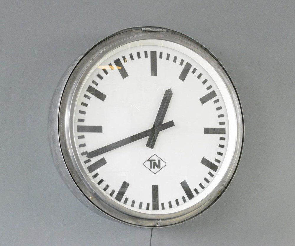 Large Light Up Station Clock by TN Circa, 1960s for sale at Pamono