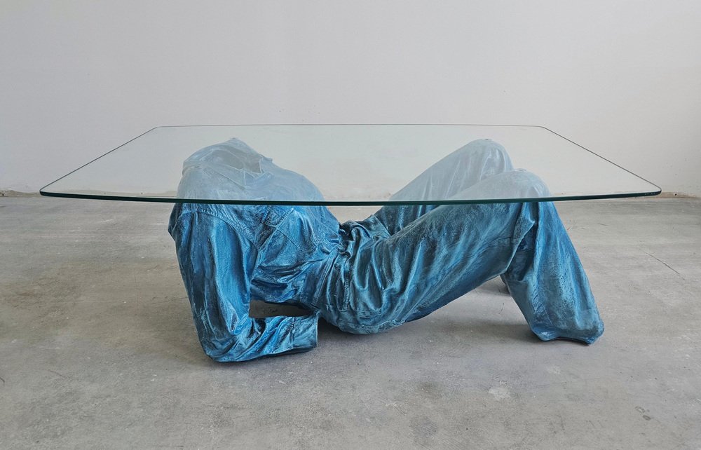 Pop Art Blue Jeans Coffee Table, 1980s for sale at Pamono