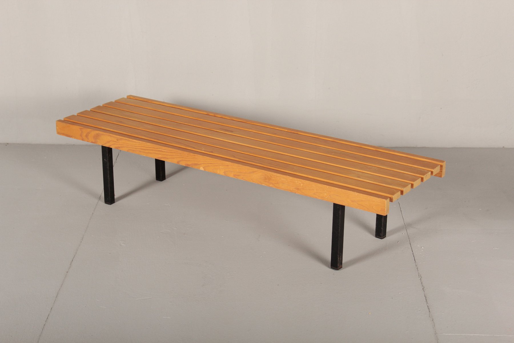 Small Mid-Century Modern Slatted Bench Model Sapelli from Wiener ...