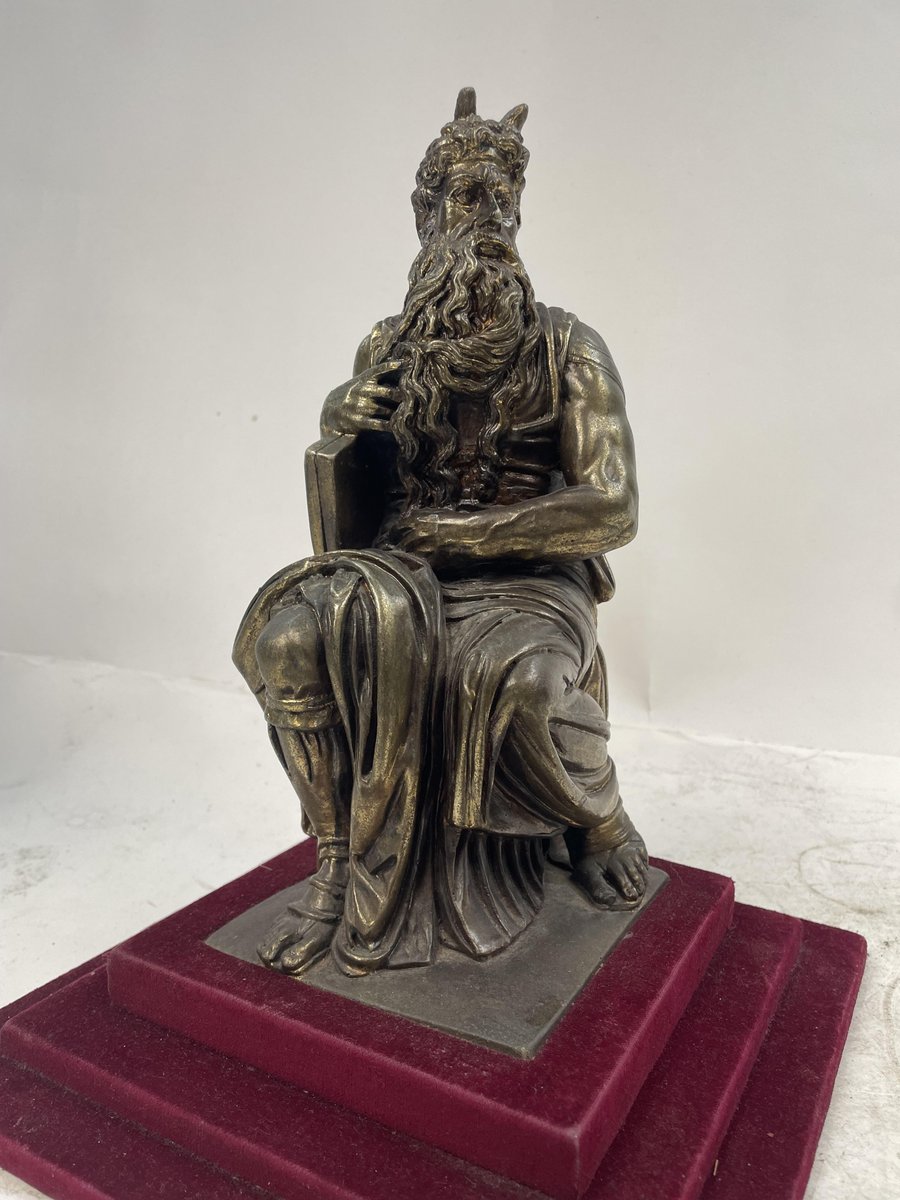 Moses Sculpture in Pewter by Michelangelo, 1950s for sale at Pamono
