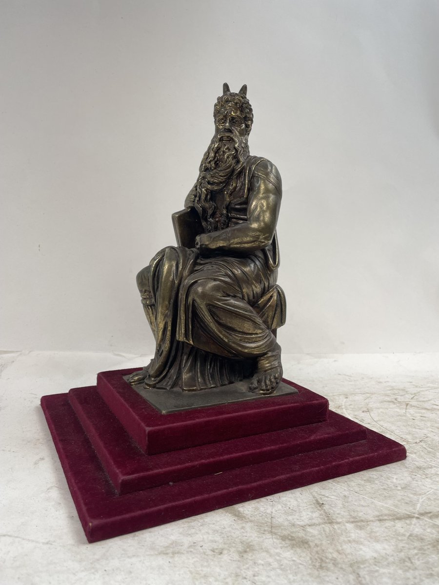 Moses Sculpture in Pewter by Michelangelo, 1950s for sale at Pamono