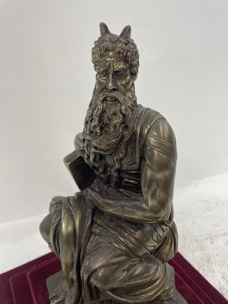 Moses Sculpture in Pewter by Michelangelo, 1950s for sale at Pamono