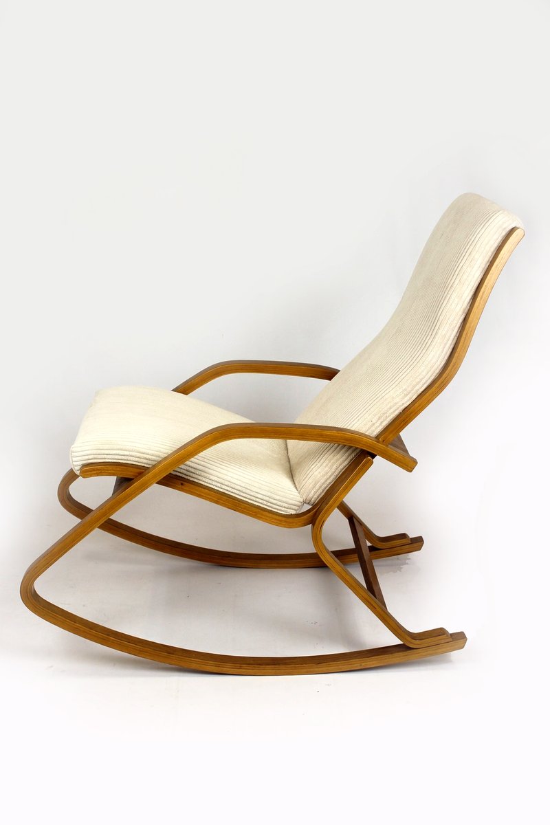 Mid-Century Plywood Rocking Chair by Ludvik Volak for Drevopodnik ...