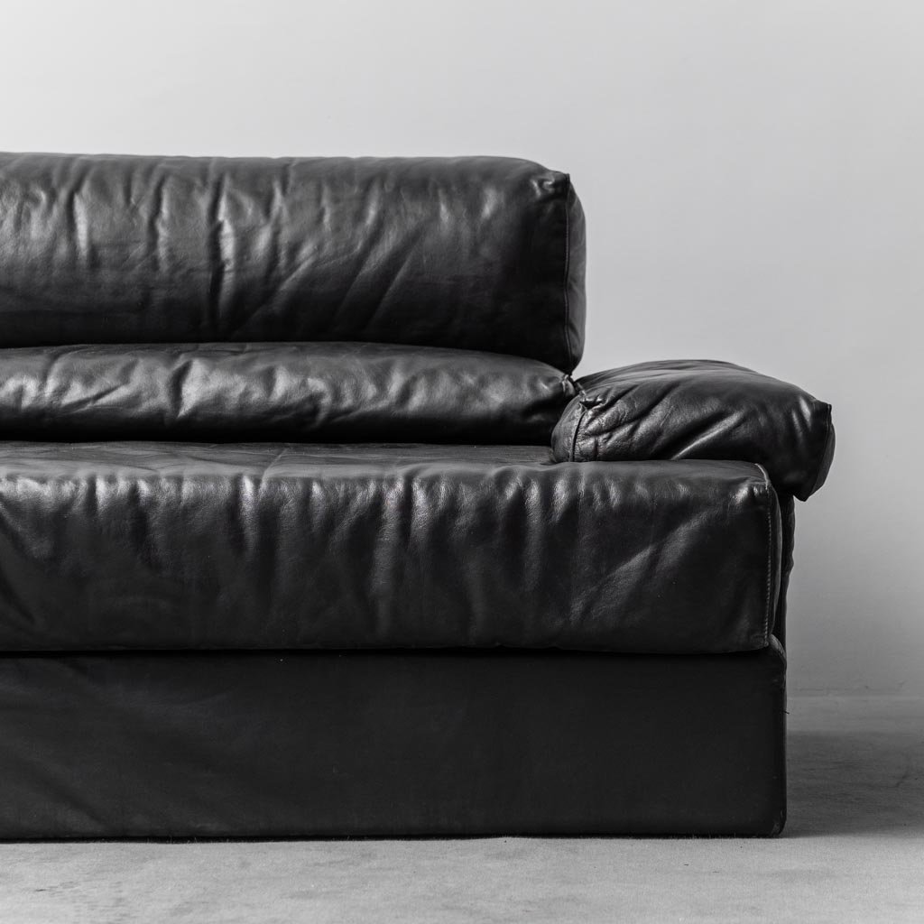 Modular Sofa in Black Leather from Cinova, 1970s, Set of 2 for sale at ...