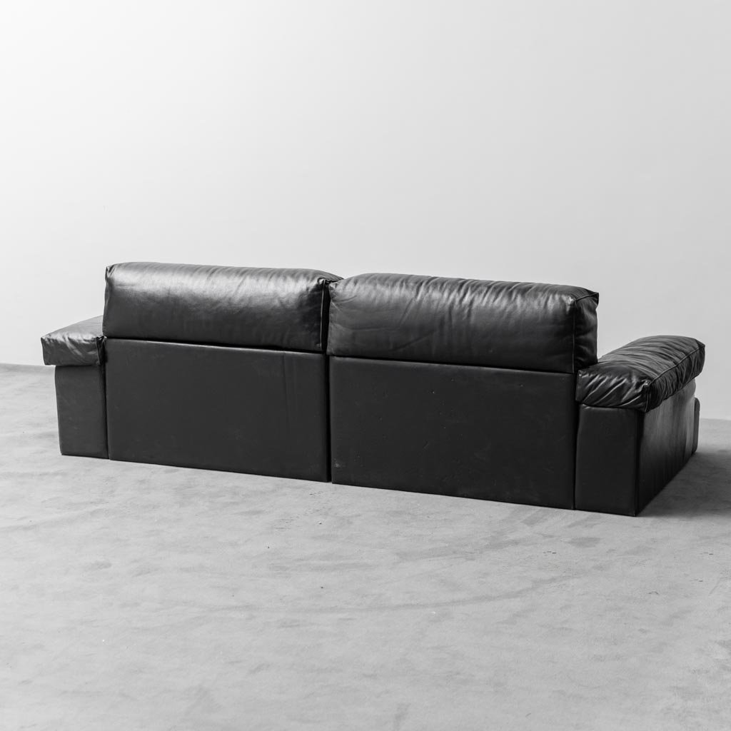 Modular Sofa in Black Leather from Cinova, 1970s, Set of 2 for sale at ...
