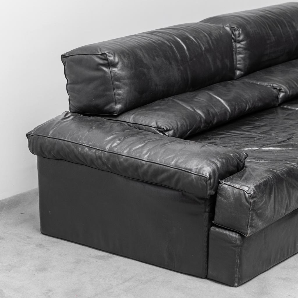 Modular Sofa in Black Leather from Cinova, 1970s, Set of 2 for sale at ...