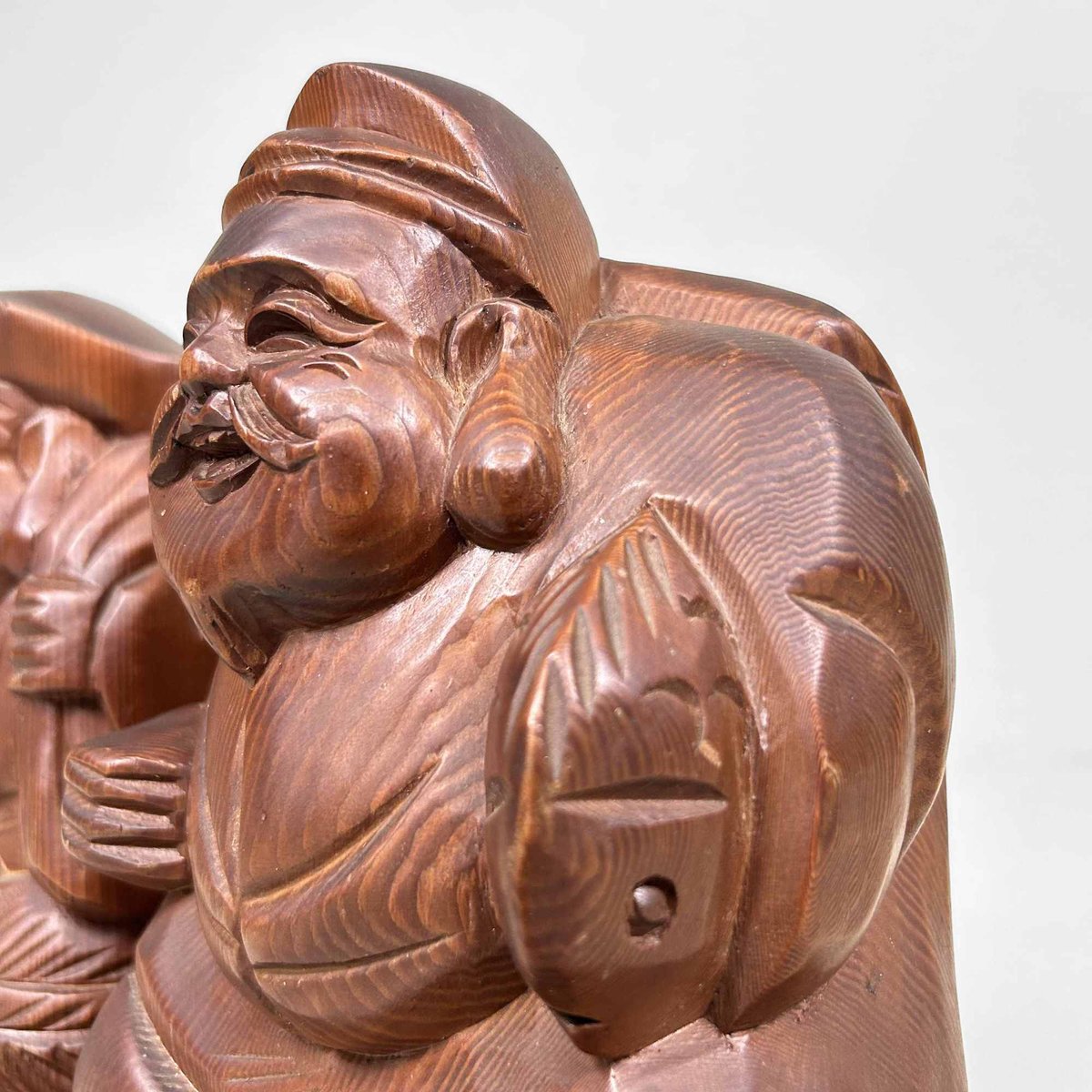 Wooden Deity Statue of Ebisu and Daikoku, Japan, 1950s for sale at Pamono