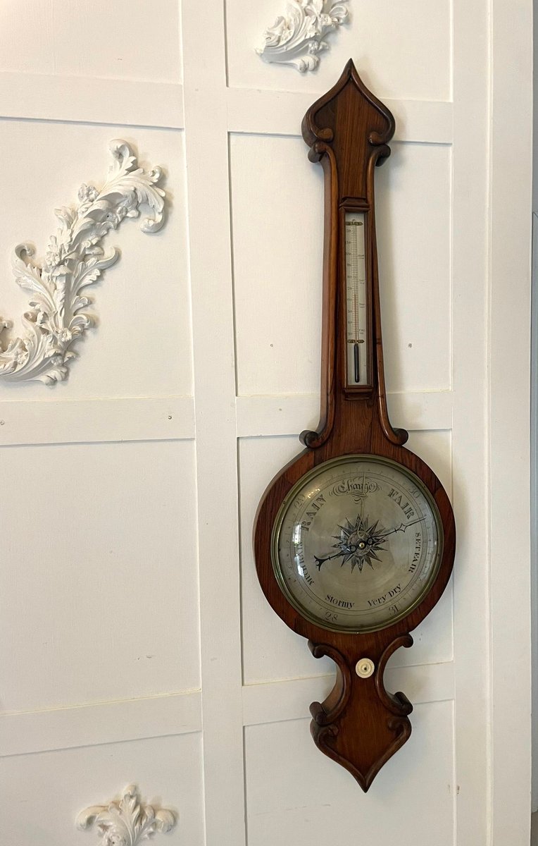 Large Rosewood Banjo Barometer, 1860s for sale at Pamono