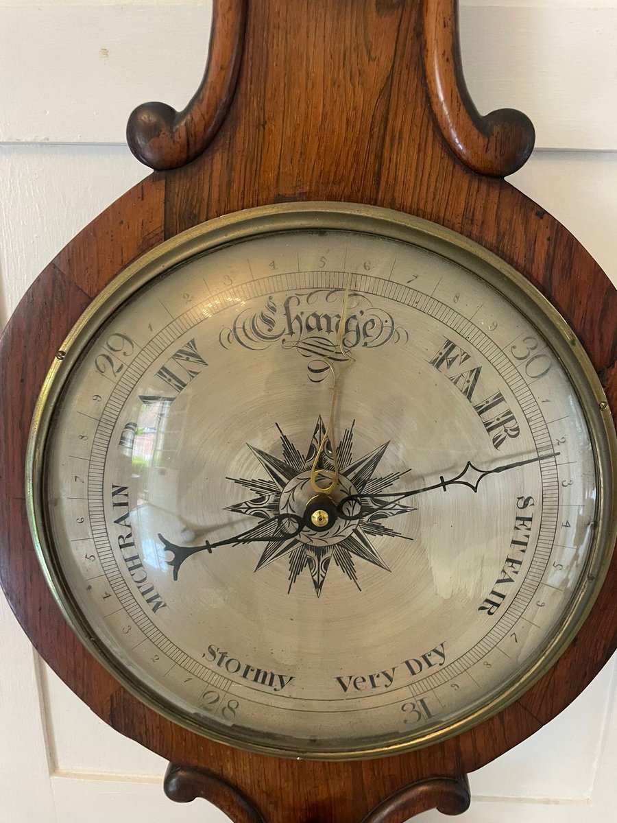 Large Rosewood Banjo Barometer, 1860s for sale at Pamono