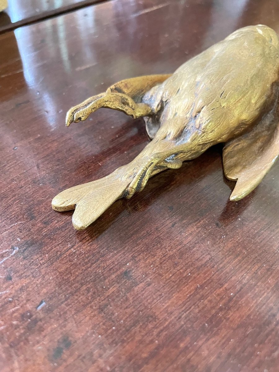 Bird Paperweight in Bronze by P.Comolera, 1890s for sale at Pamono