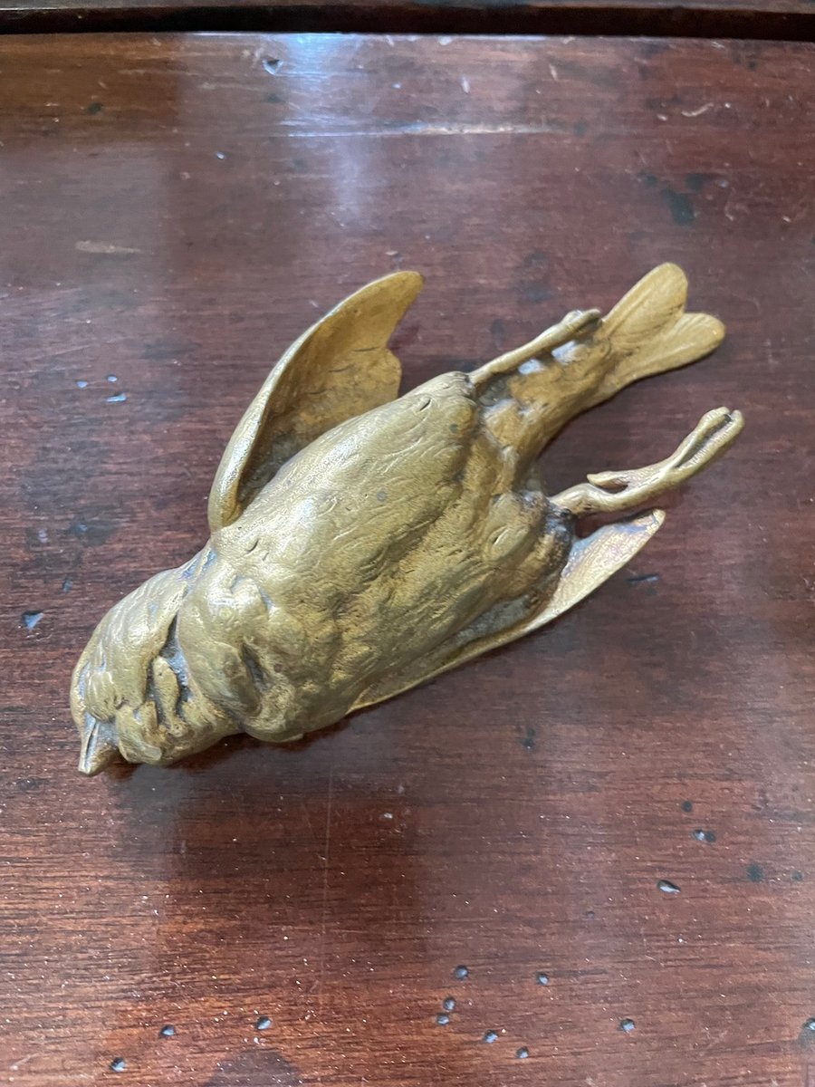 Bird Paperweight in Bronze by P.Comolera, 1890s for sale at Pamono