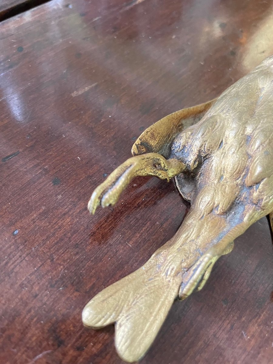 Bird Paperweight in Bronze by P.Comolera, 1890s for sale at Pamono