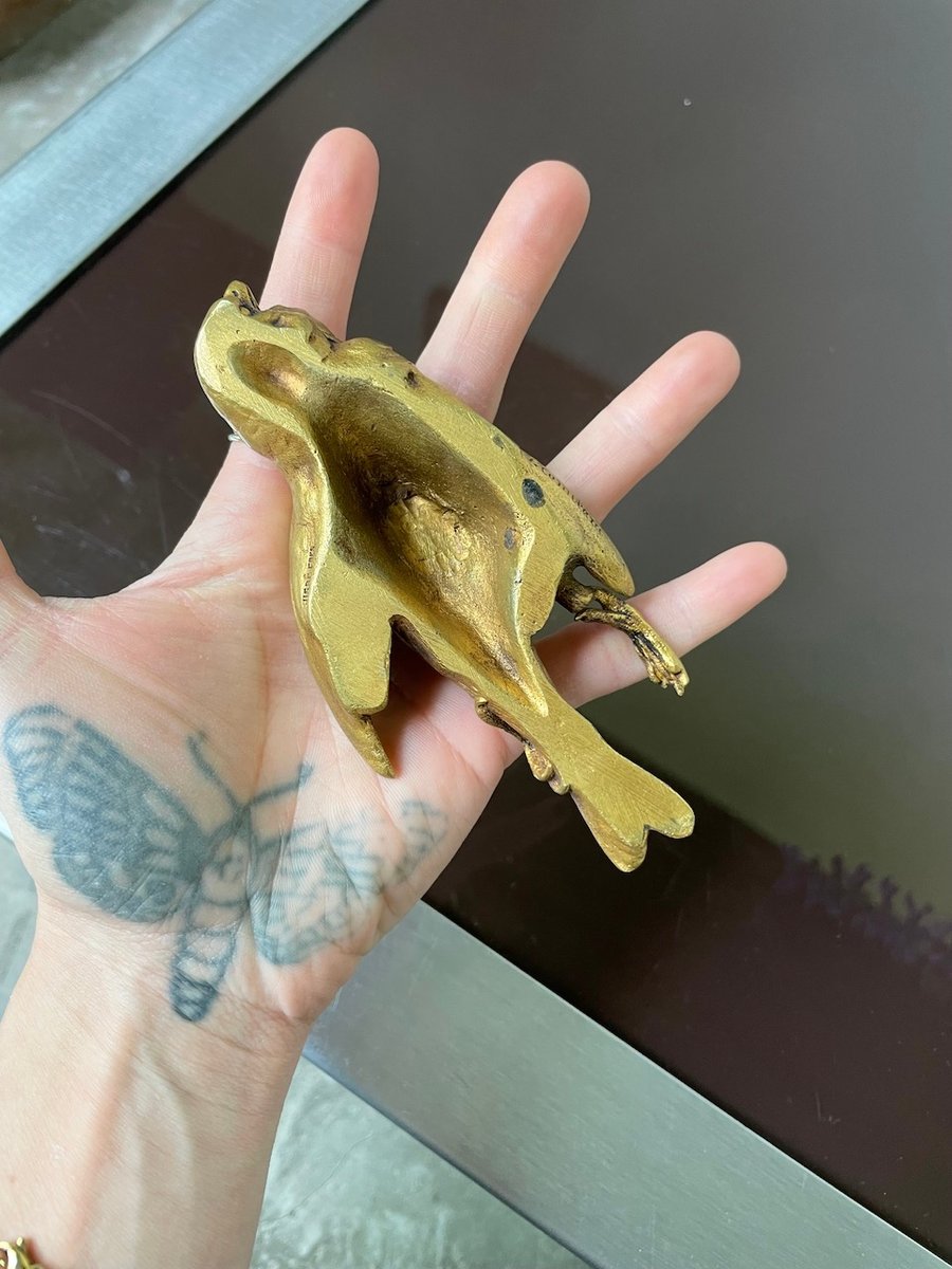 Bird Paperweight in Bronze by P.Comolera, 1890s for sale at Pamono