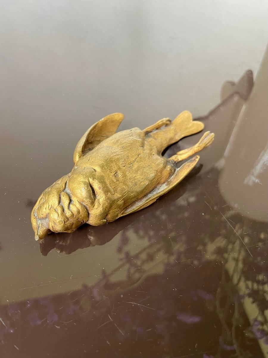 Bird Paperweight in Bronze by P.Comolera, 1890s for sale at Pamono