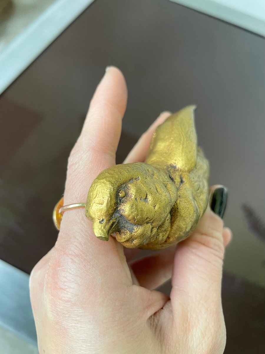 Bird Paperweight in Bronze by P.Comolera, 1890s for sale at Pamono