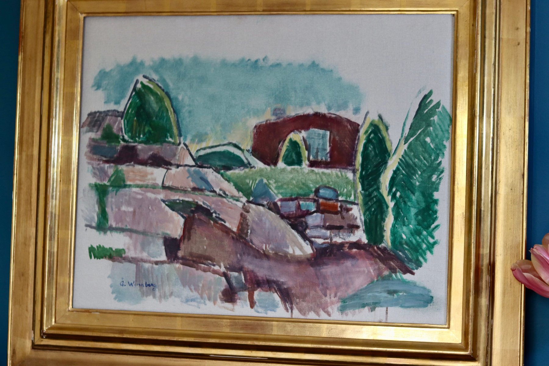 Åke Winnberg, Mural, Oil on Canvas, 1950s, Framed for sale at Pamono