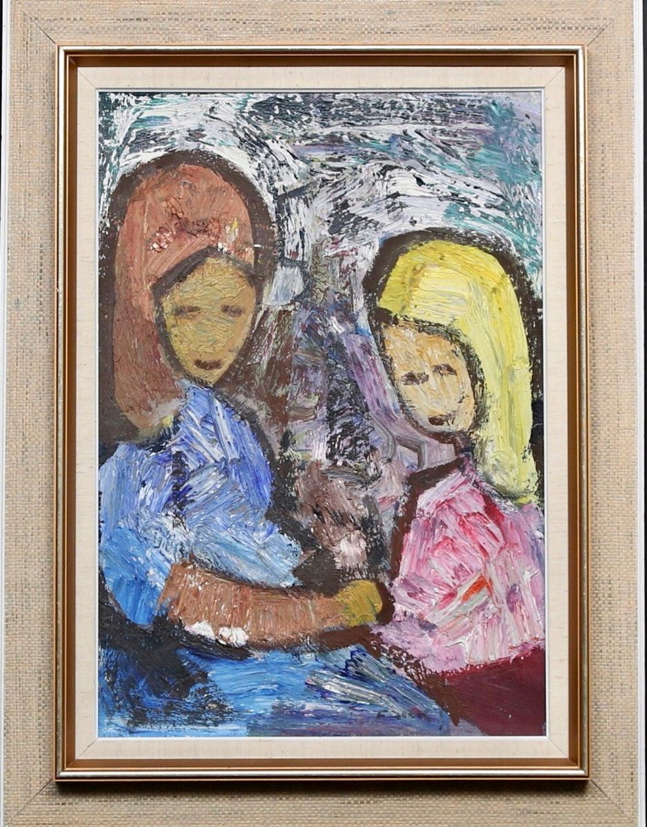 Gösta Falck, Large Swedish Modernist Figures, 1960, Oil Painting for ...