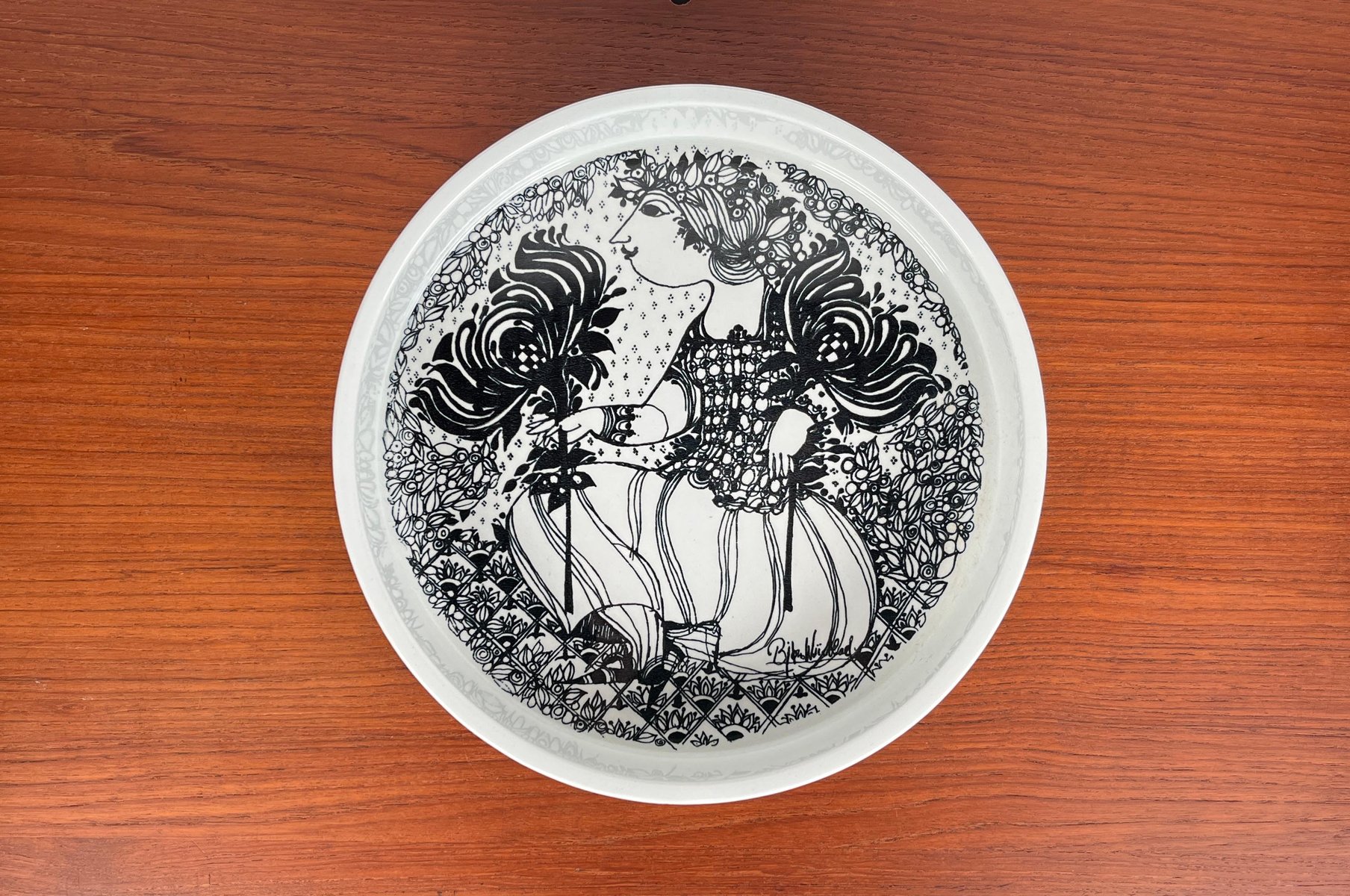 Mid-Century Danish Flora Bowl by Bjørn Wiinblad for Nymolle, Denmark ...