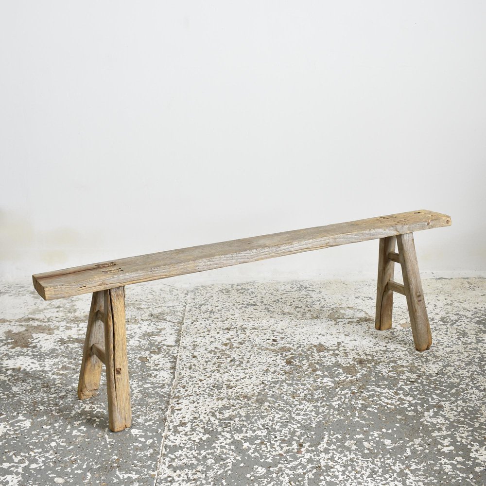 Large Elm Rustic Pig Bench for sale at Pamono