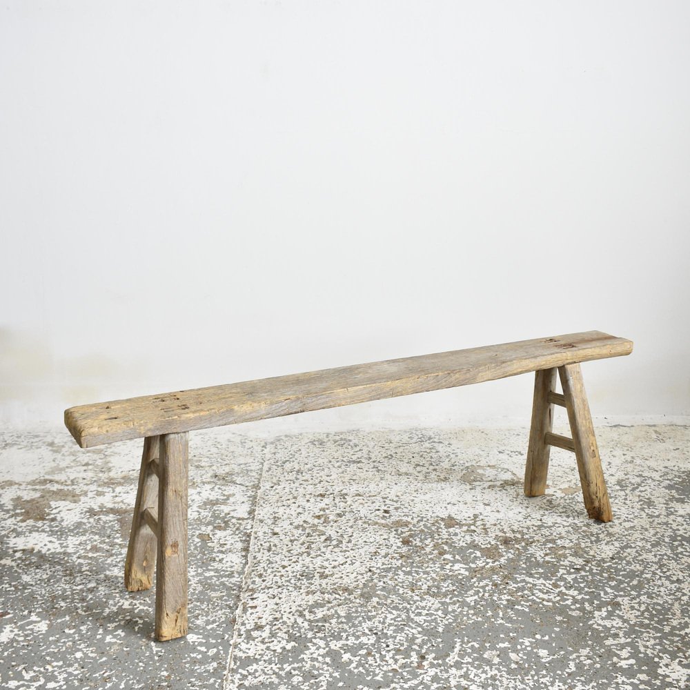 Large Elm Rustic Pig Bench for sale at Pamono